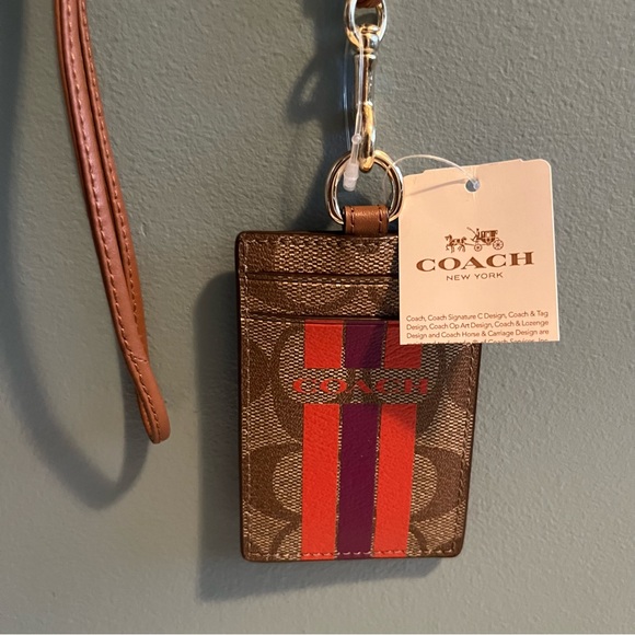 Coach | Accessories | Coach Varsity Striped Logo Lanyard | Poshmark